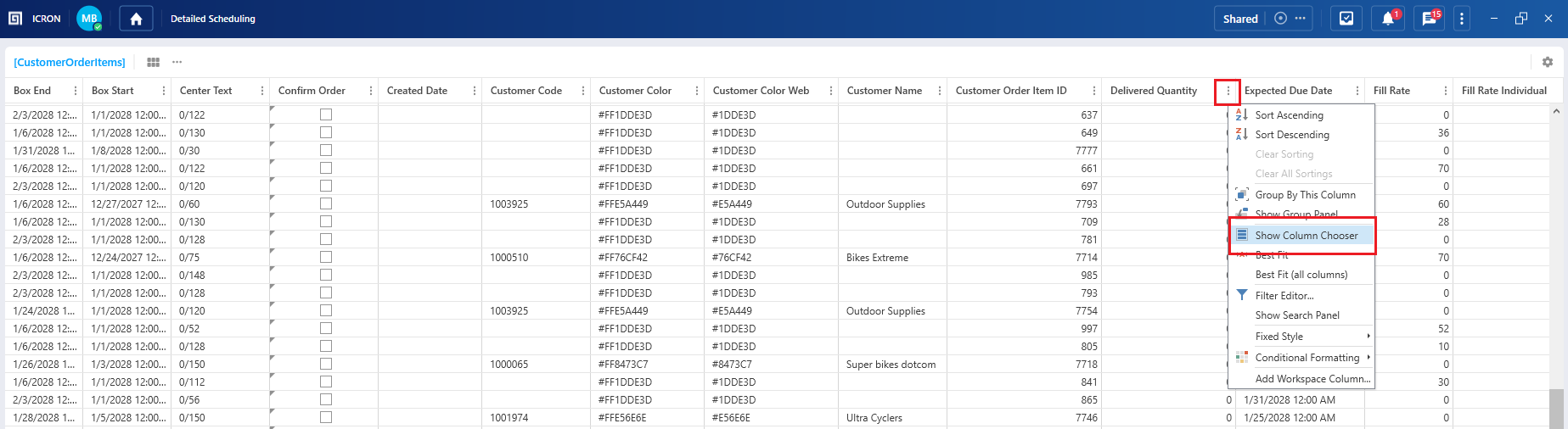 Manage Columns and Fields :: ICRON Documentation